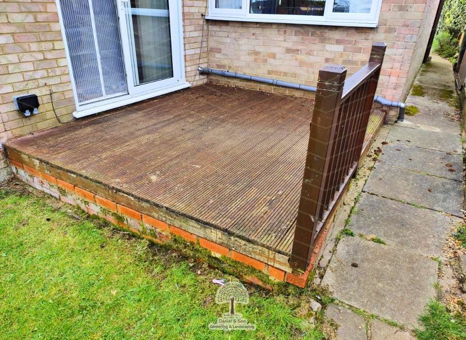 Transformation: From Worn Timber Decking to Elegant Sandstone Paving
